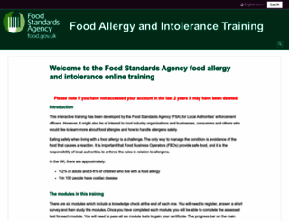 Access allergytraining.food.gov.uk. Home | FSA Food Allergy Training