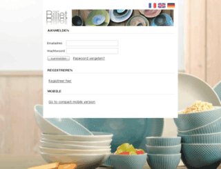 Access billiet.biz. Billiet - Aanmelden