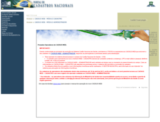 Access cadweb.datasus.gov.br. Portal de Cadastros Nacionais