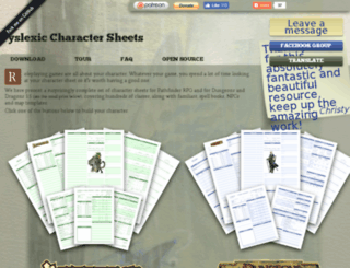 Access charactersheets.minotaur.cc. Dyslexic Character Sheets