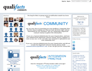 Access connect.qualifacts.com. Qualifacts Connections - User Community