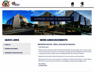 Access ejudiciary.govmu.org. Home | e-Judiciary