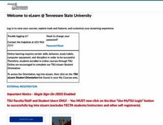 Access elearn.tnstate.edu. Login - Tennessee State University