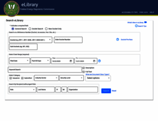 Access elibrary.ferc.gov. eLibrary