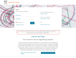 Access engineeringvillage2.com. Engineering Village - Error