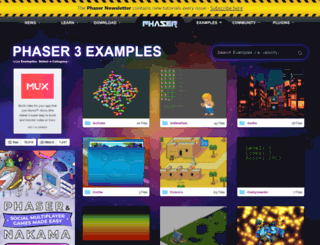 Access examples.phaser.io. Phaser - Examples - Phaser 3 Examples
