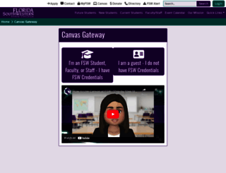 Access fsw.instructure.com. Canvas Gateway | Florida SouthWestern State ...