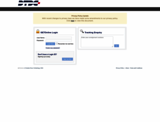 Access getonline.dtdc.com. GETOnline - Login