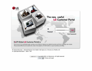 Access glcp.lge.com. LG Customer Portal