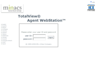 Access iex-mx3.minacs.com. TotalView® Agent WebStation™