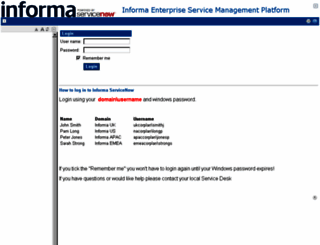 Access informa.service-now.com. ServiceNow