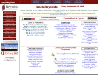 Access inside.reynolds.edu. InsideReynolds (Reynolds CC Intranet Home Page)