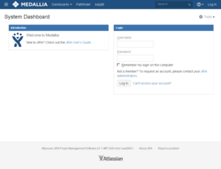 Access jira.medallia.com. System Dashboard - Medallia