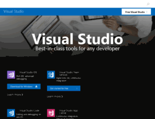 Access landinghub.visualstudio.com. Visual Studio IDE, Code Editor, VSTS, & App Center