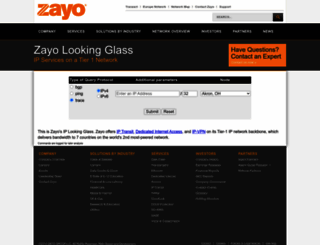 Access lg.zayo.com. Looking Glass for Zayo's Tier-1 IP Backbone