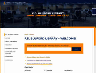 Access library.ncat.edu. F.D. Bluford Library – Welcome!