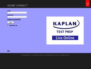 Access liveonline.kaptest.com. Adobe Connect Central Login