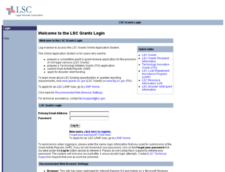 Access lscgrants.lsc.gov. LSC Grants Login