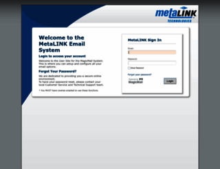 Access mail.metalink.net. MagicMail Server: Login Page