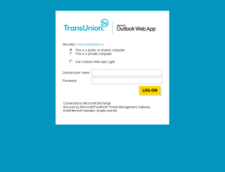 Access mail.transunion.com. Outlook Web App