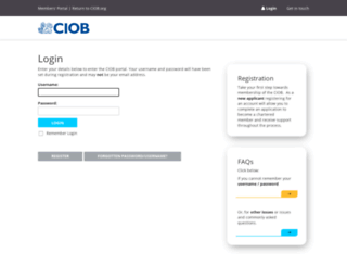 Access membership.ciob.org. CIOB Portal > Site Access > Login