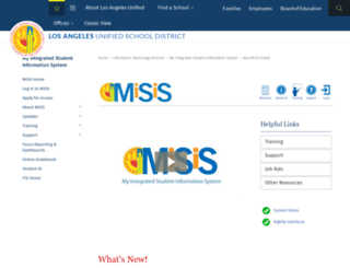 Access misis.lausd.net. My Integrated Student Information System / New ...