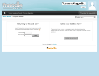 Access moodle.uprc.edu. UNIVERSIDAD DE PUERTO RICO EN CAROLINA: Login ...