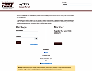 Access my.teex.org. myTEEX: Student Portal