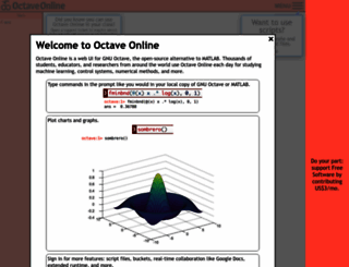 Access octave-online.net. Octave Online · Cloud IDE compatible with MATLAB