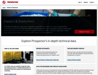 Access plastics.ulprospector.com. UL Prospector