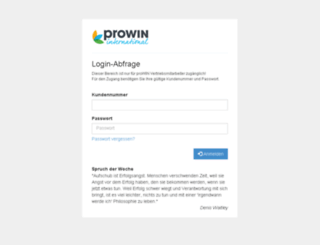 Access prowin-intranet.de. proWIN international - Intranet - Login