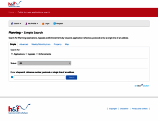 Access public-access.lbhf.gov.uk. Simple Search