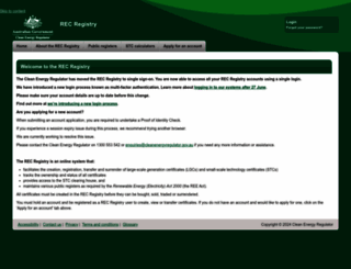 Access rec-registry.gov.au. REC Registry - Home page