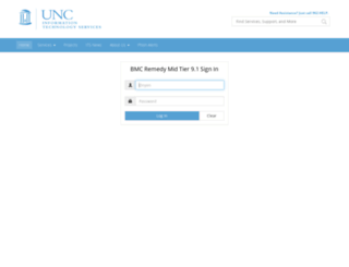 Access remedy.unc.edu. BMC Remedy Mid Tier 9.1 - Login