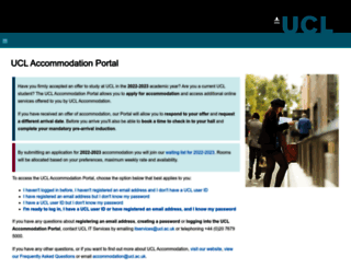 Access residences.ucl.ac.uk. UCL Accommodation Portal