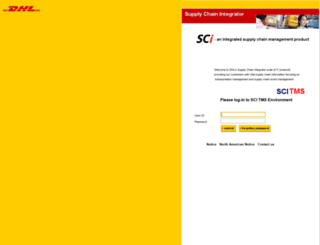 Access sci-tms.dhl.com. SCI TMS Maintenance Page