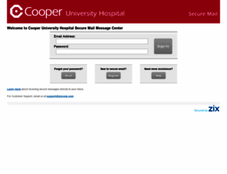 Access securemail.cooperhealth.edu. Cooper University Health Care Secure Mail Password Authorization