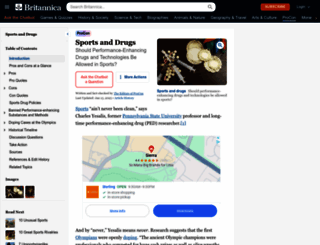 Access sportsanddrugs.procon.org. Sports Doping - Pros & Cons - ProCon.org