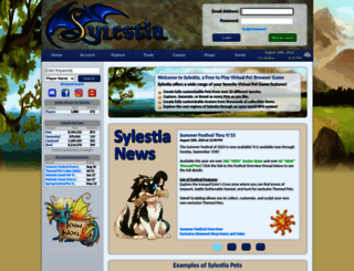 Access sylestia.com. Sylestia - Virtual Pet Game