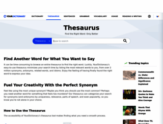 Access thesaurus.yourdictionary.com. Free Thesaurus | Synonyms & Antonyms