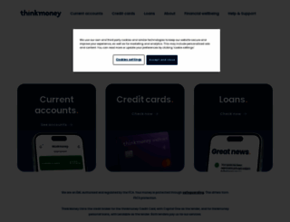 Access thinkmoney.co.uk. thinkmoney | Banking without barriers