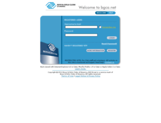 Access university.bgca.net. BGCA.Net >> Login
