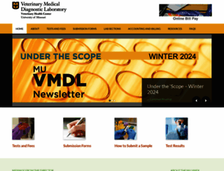 Access vmdl.missouri.edu. MU Veterinary Medical Diagnostic Laboratory