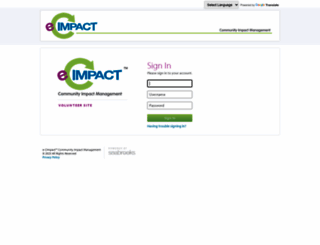 Access volunteer.e-cimpact.com. e-C IMPACT: Volunteer Site