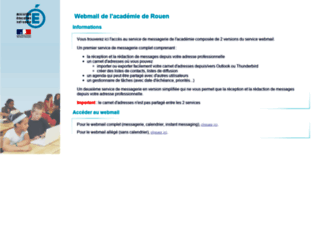 Access webmail.ac-rouen.fr. Messagerie de l'academie de Normandie