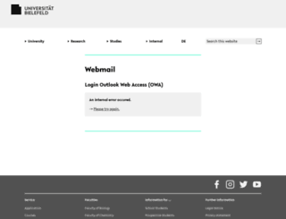 Access webmail.uni-bielefeld.de. Webmail der Universität Bielefeld