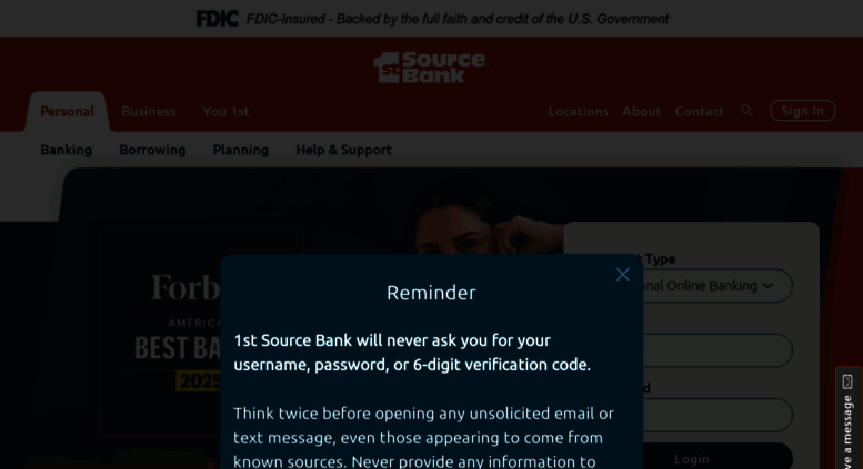 Access 1stsourceonline1.com. 1st Source Bank: Strong. Stable. Local ...