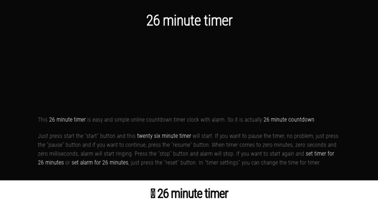 Access 26.minute-timer.com. 26 minute timer ⏰ 26.minute-timer.com