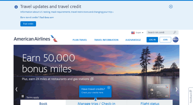 Access aa.com. American Airlines - Airline tickets and cheap flights at ...