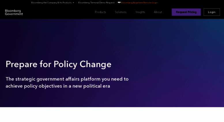 Access about.bgov.com. Bloomberg Government - Home | BGOV